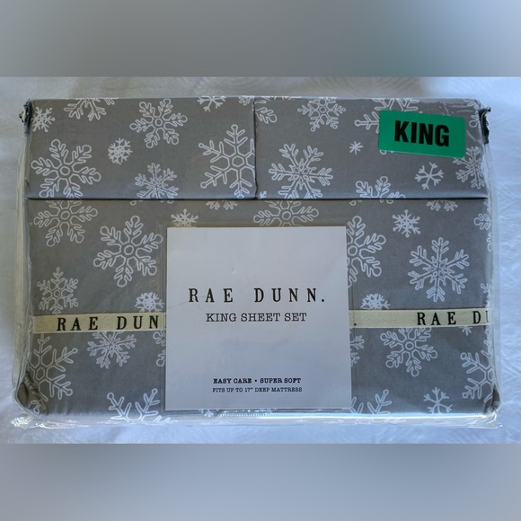Rae Dunn | Bedding | Rae Dunn Winter Snowflake Sheet Set King | Poshmark